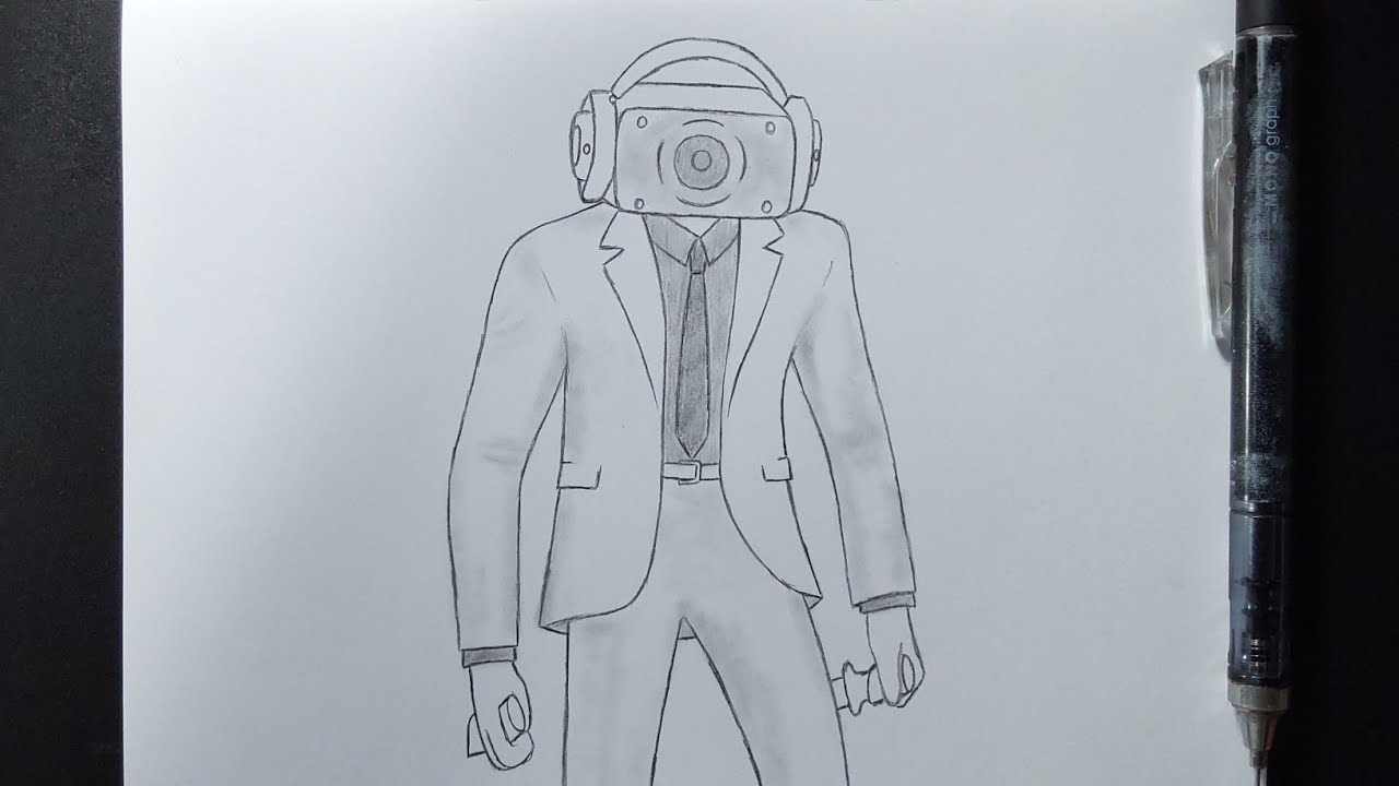 Easy skibidi toilet drawing | How to draw Dark Speakerman step by step ...