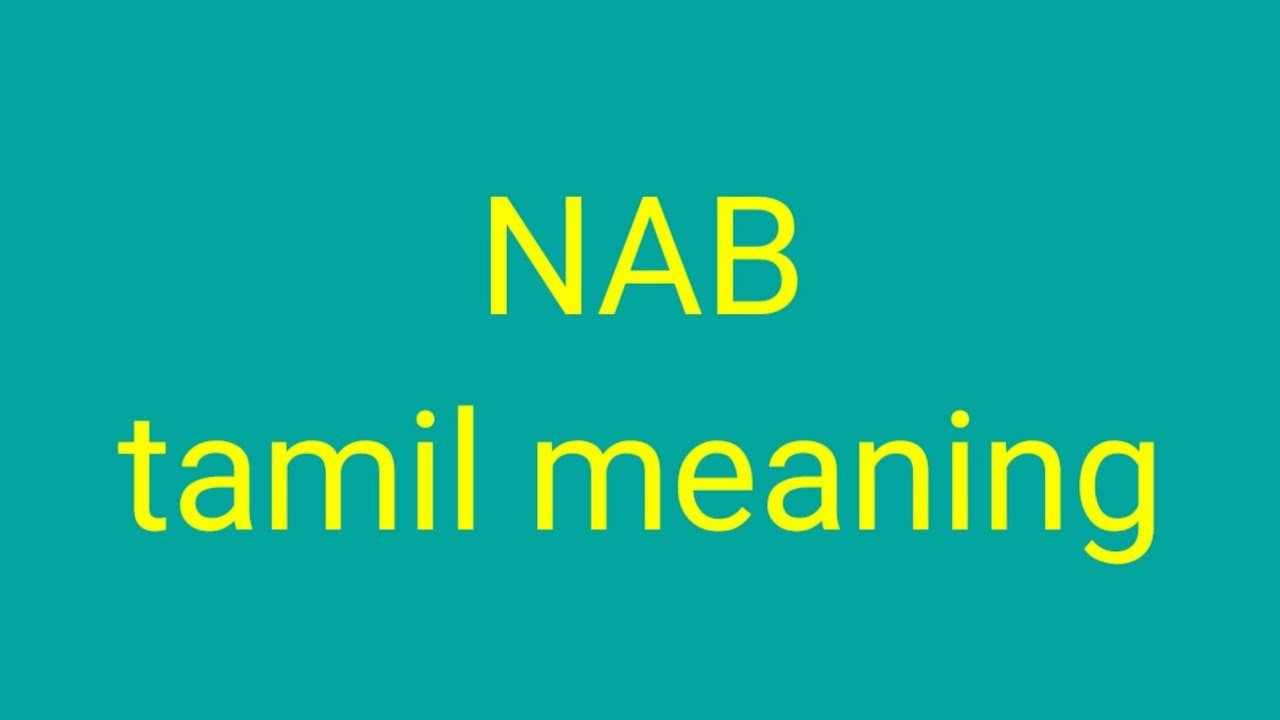 NAB tamil meaning/sasikumar - YouTube