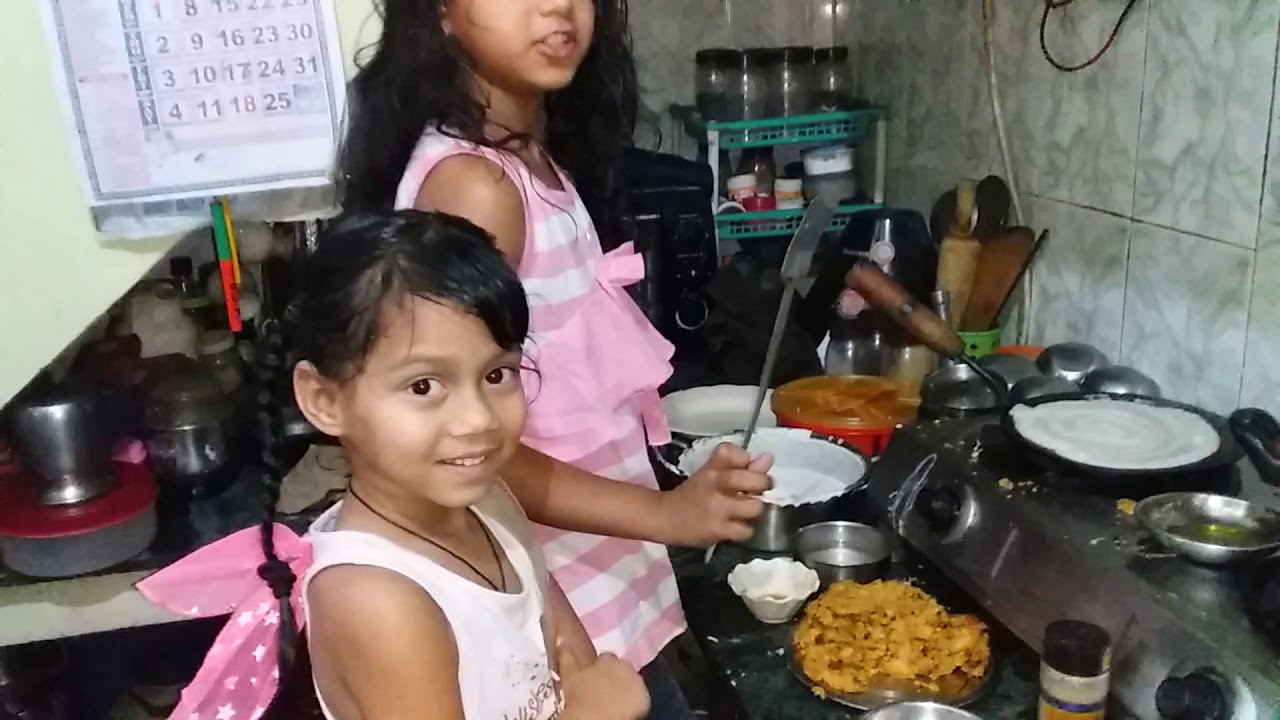 Dosa making by little cheif - YouTube