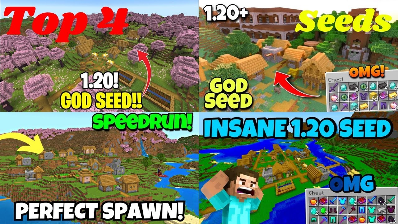 Top 4 god Mega Seeds For Minecraft java+pe| perfect Speedrun - YouTube