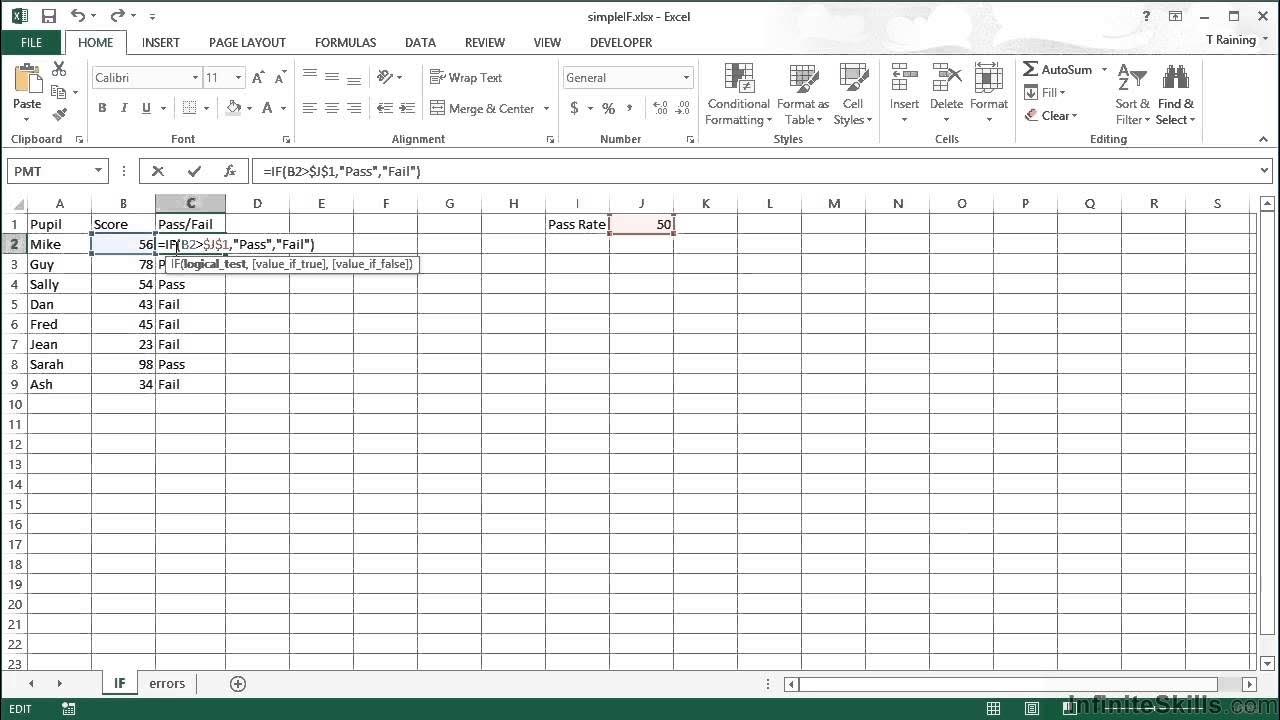 Microsoft Excel - Advanced Formulas and Functions Tutorial | The If ...