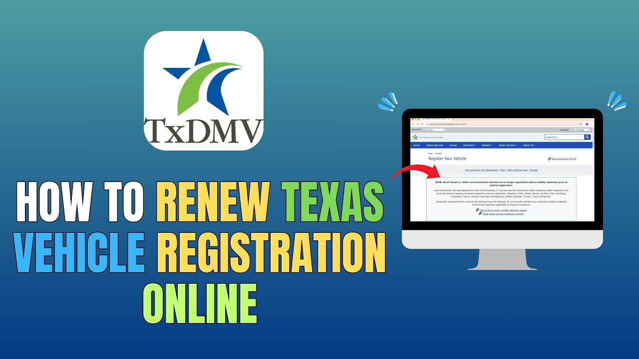 HOW TO RENEW TEXAS VEHICLE REGISTRATION ONLINE - UPDATE 2026 - YouTube
