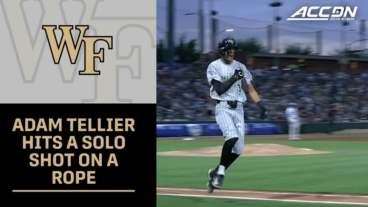 Wake Forest's Adam Tellier Hits A Solo Shot On A Rope - YouTube