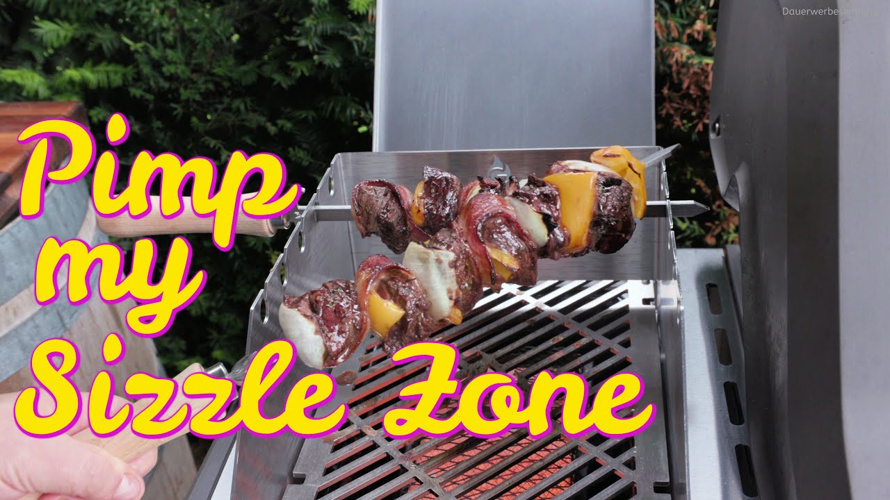 Pimp my Sizzle Zone - Windschutz - Edelstahlgrillrost - Spieße - YouTube