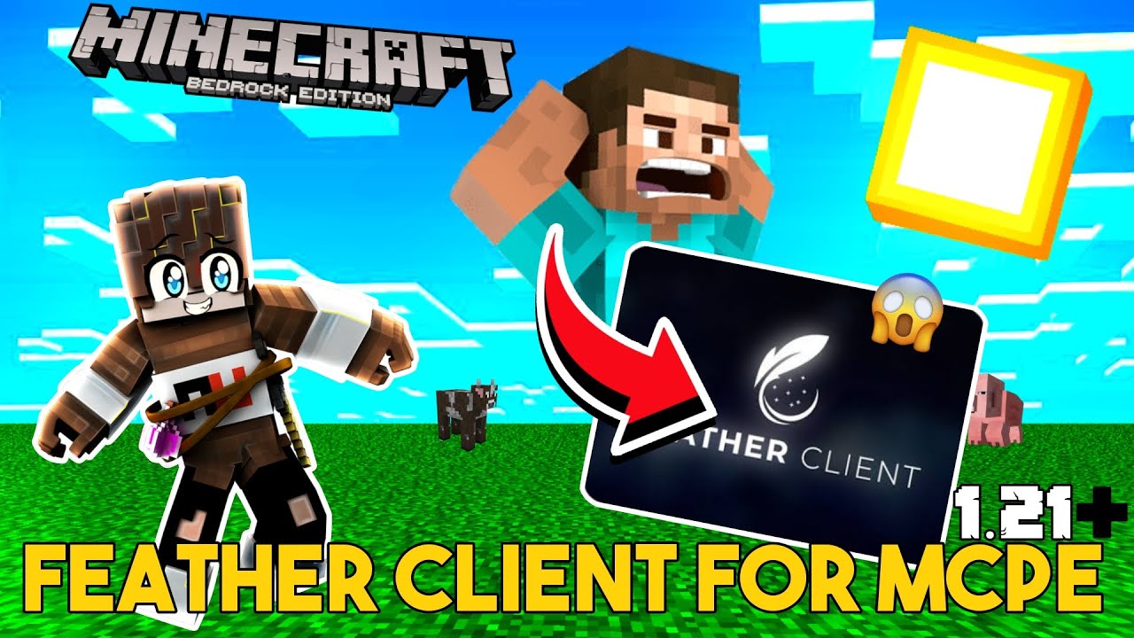 MCPE 1.21+ FEATHER CLIENT |LAG FREE| #mcpe#mcpemods#minecraft# ...
