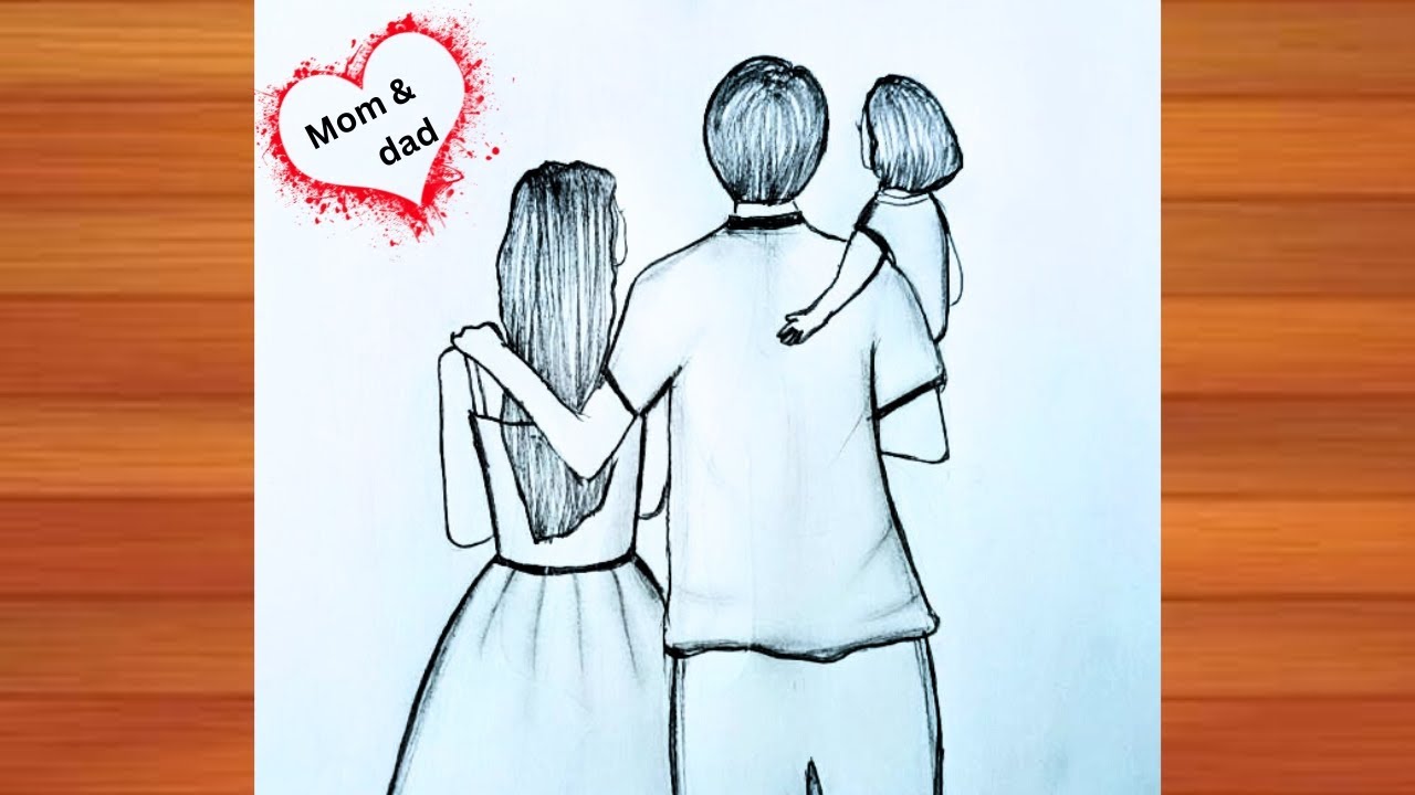 Mom and dad drawing | mother and father drawing | pencildrawing | easy ...