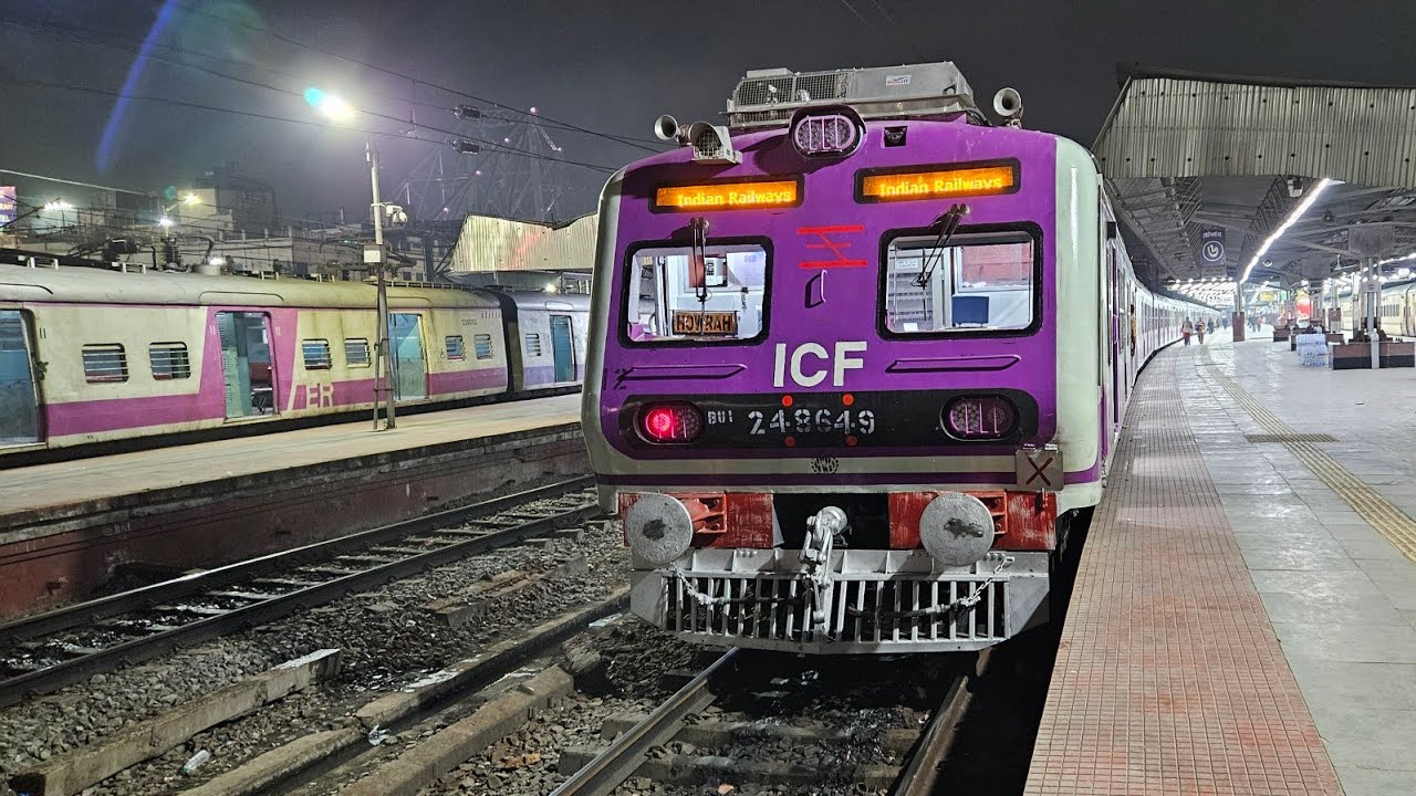 Pink ICF || 36087 Howrah Masagram Local || Howrah Junction To Bally ...