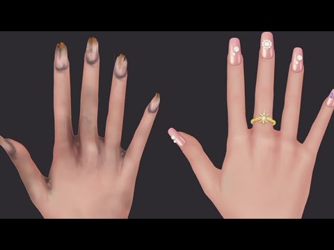 ASMR Hand Cleaning Treatment | Nail Cutting And Nail Art ASMR animation ...