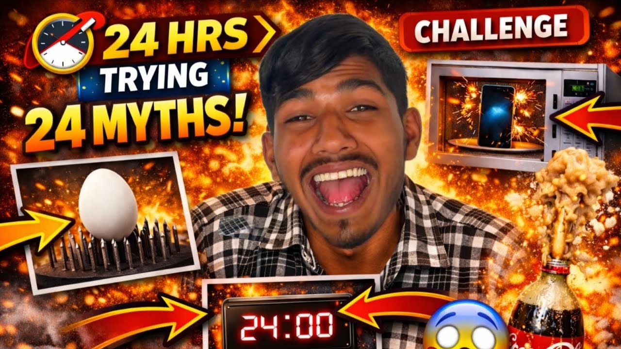 24 Hours में 24 Myths Try किए 😱 सच या झूठ? - YouTube