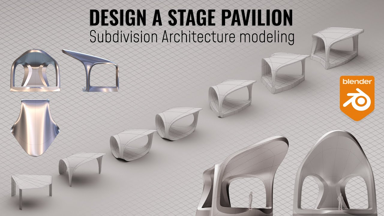 Design a stage pavilion - subdivision architecture modeling in Blender ...