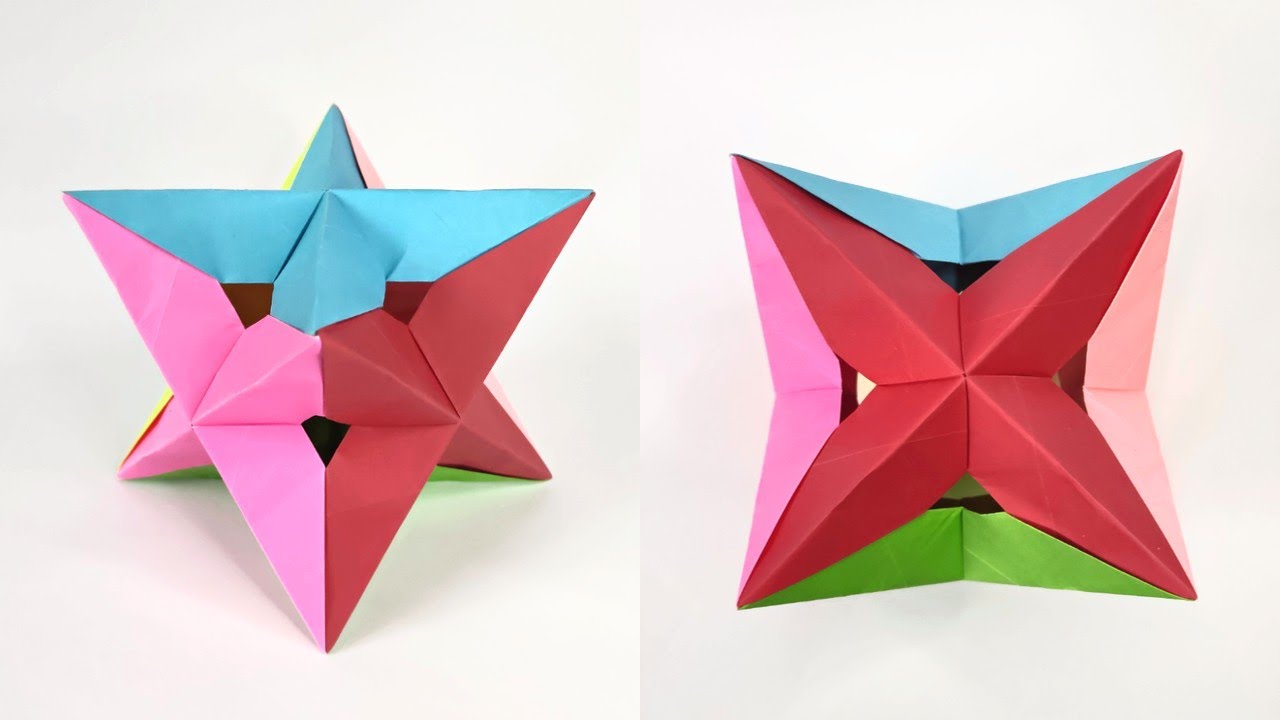 Origami CUBE of CROSSES | How to make a paper cube - YouTube