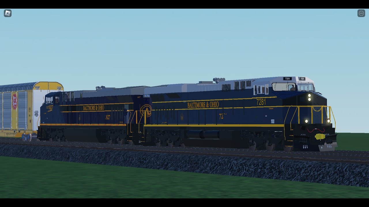 CSXT 7821 Full B&O With Fade B&O Leads Long Autorack train - YouTube
