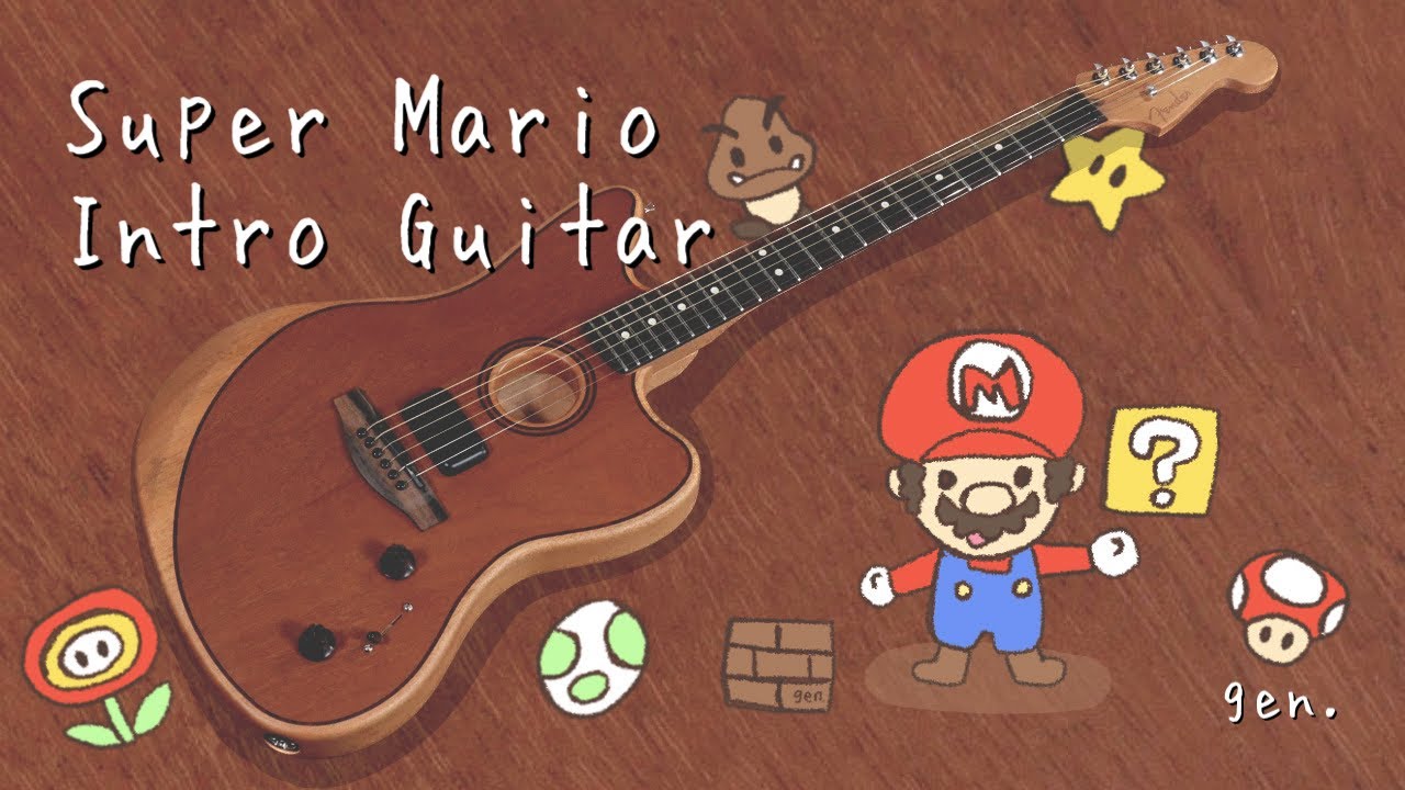 Super Mario Intro Guitar American Acoustasonic Jazzmaster ALL-MAHOGANY ...