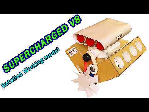 Supercharged V8 from Cardboard