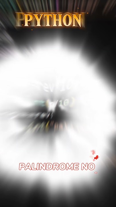 PROGRAM OF PALINDROME NO. #programming #python - YouTube