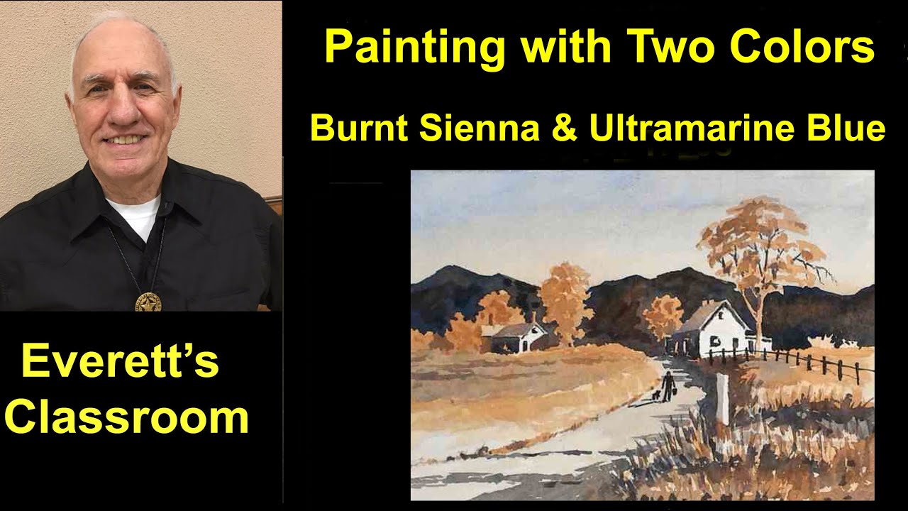 Painting with Two Colors - Burnt Sienna & Ultramarine Blue - YouTube