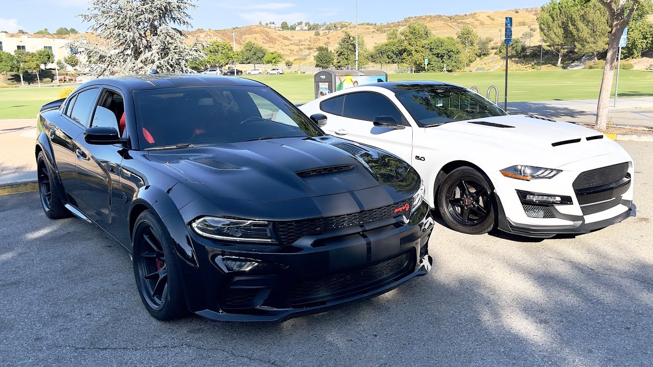 Hellcat Redeye vs Boosted Mustang POV - YouTube