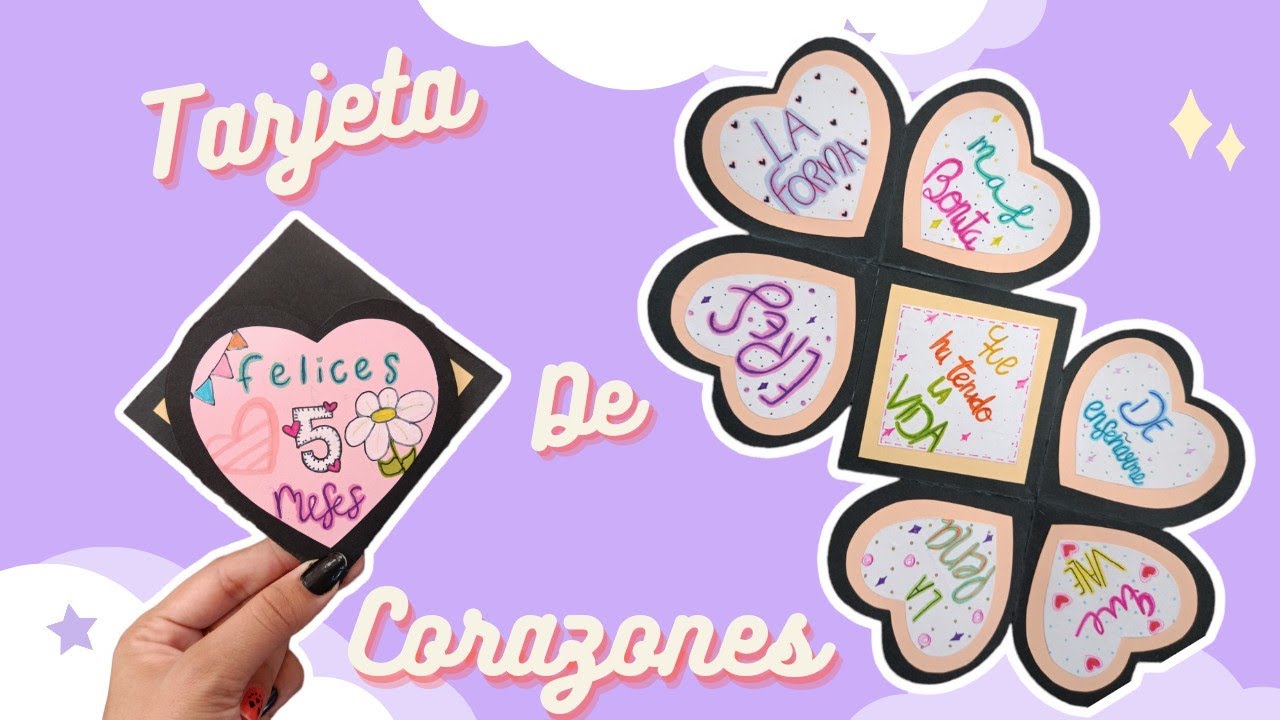 TARJETA DE CORAZONES 💕 hermosa idea para cualquier ocasión 🥳 - YouTube