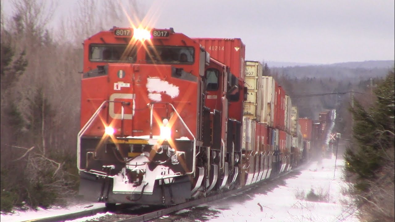 Awesome Approach View! Long Stack Train CN 120 w/DPU thru Debert, NS at ...