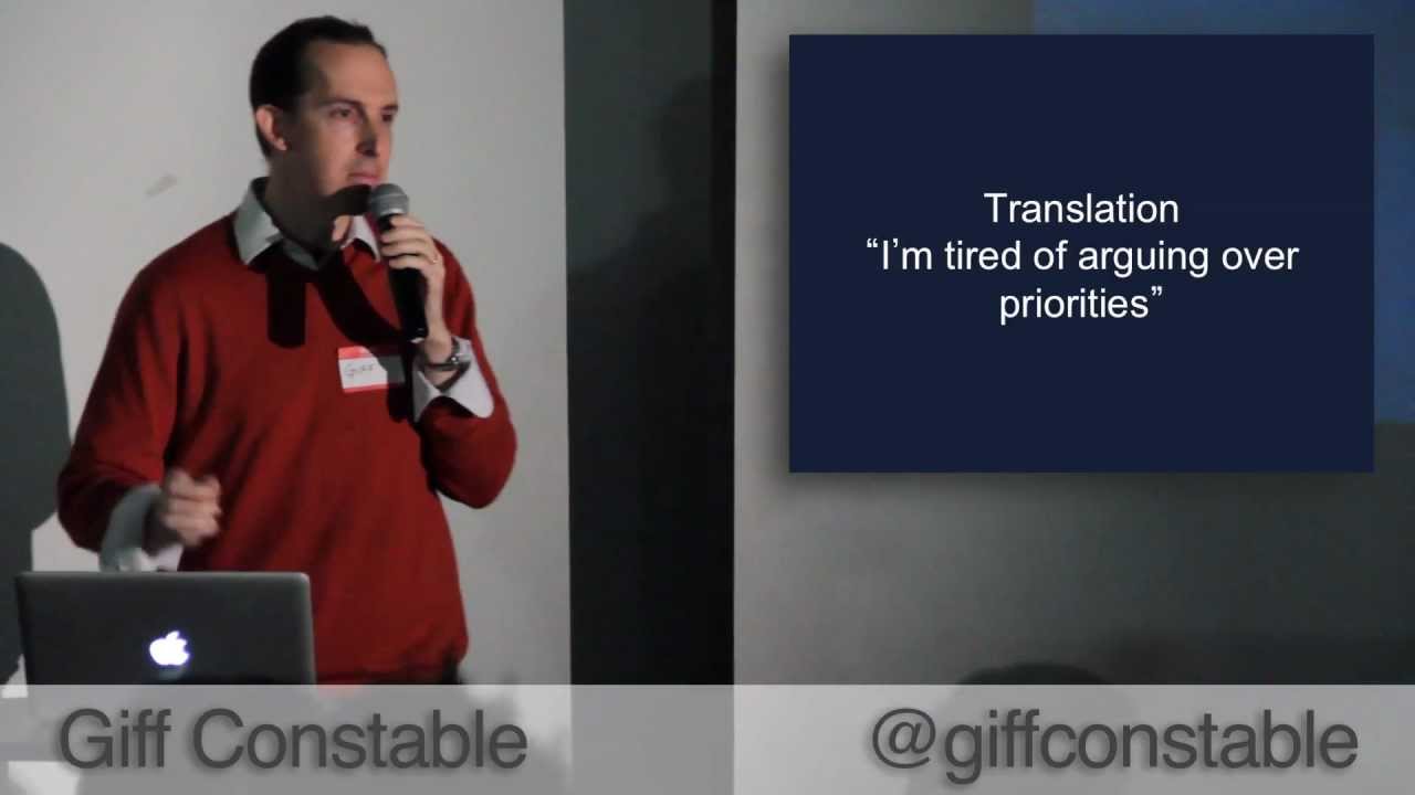 Giff Constable Ignite Lean Startup Talk: "Excuses, Excuses, Excuses ...