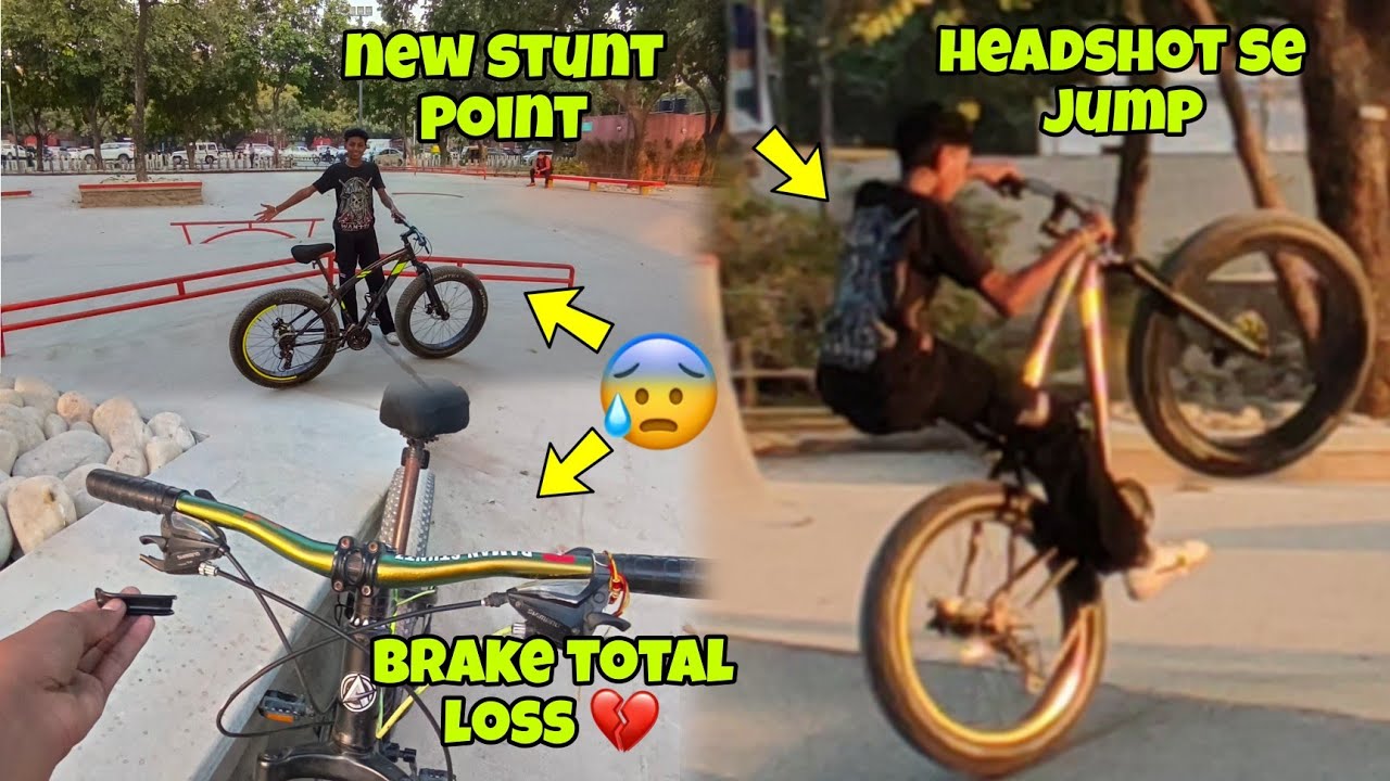Fat bike brake total loss ho gya💔😭|| fat bike se jump new stunt point😍😰 ...