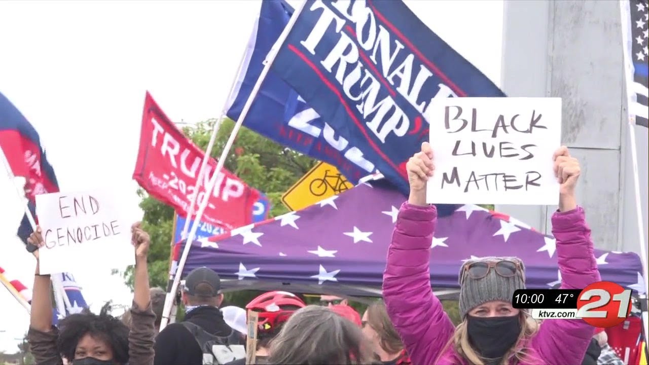 Trump supporters, Black Lives Matter protesters stage dueling Bend ...