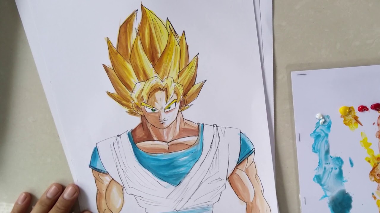 Drawing Goku Super Saiyan Yellow - YouTube