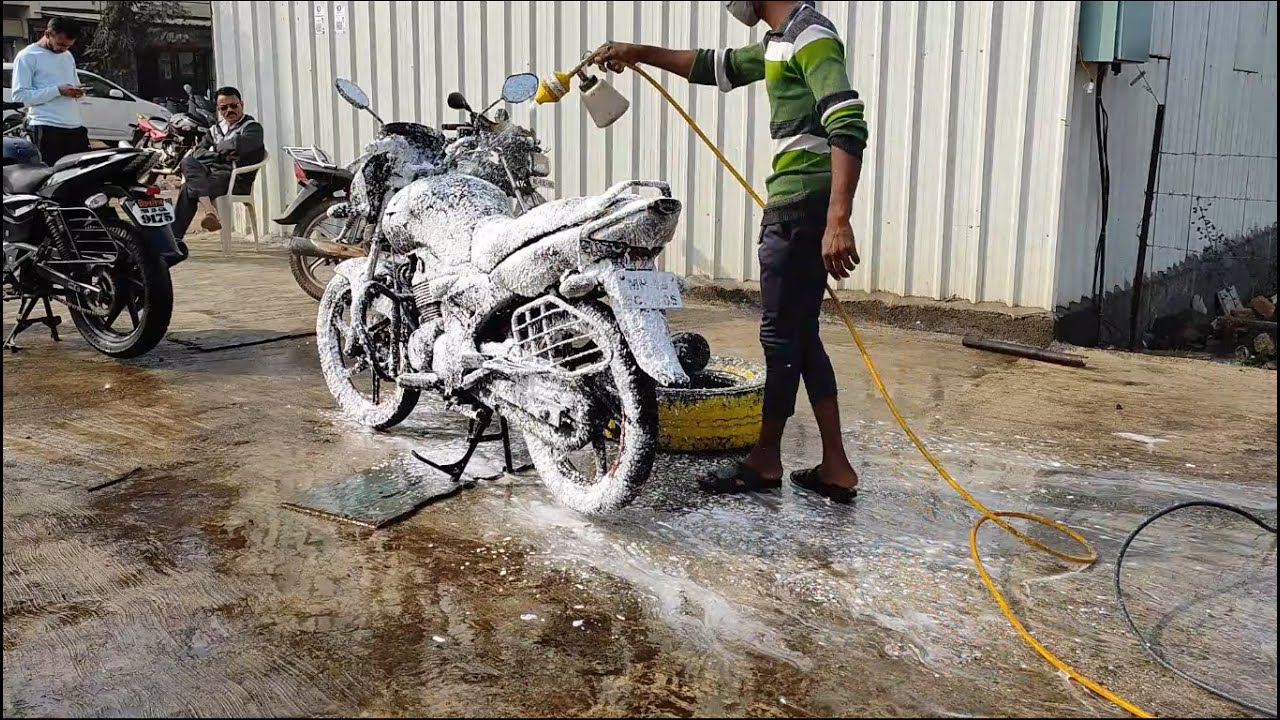 Bike Washing Timelapse1. #nashikcarwash #bikewash #carwash #nashik ...