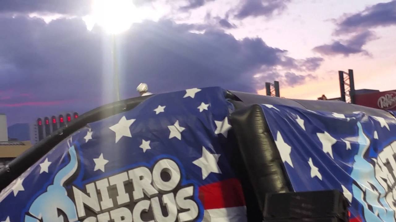 Nitro circus big wheel hobby horse jump - YouTube