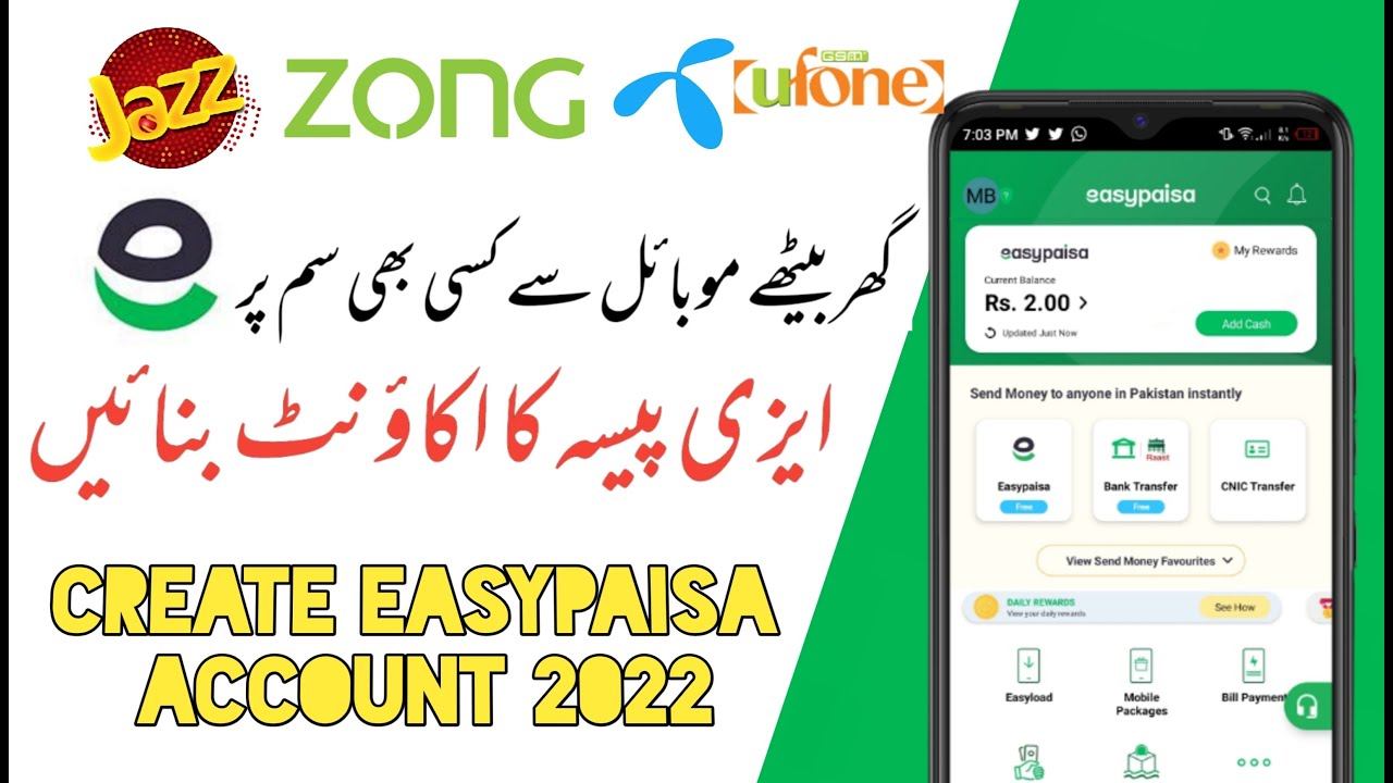 How To Create Easypaisa Account 2022 | Easypaisa Account Banane Ka ...