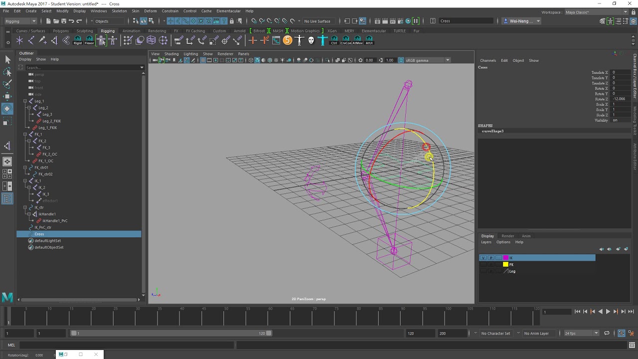Maya_FKIK顯示切換 - YouTube