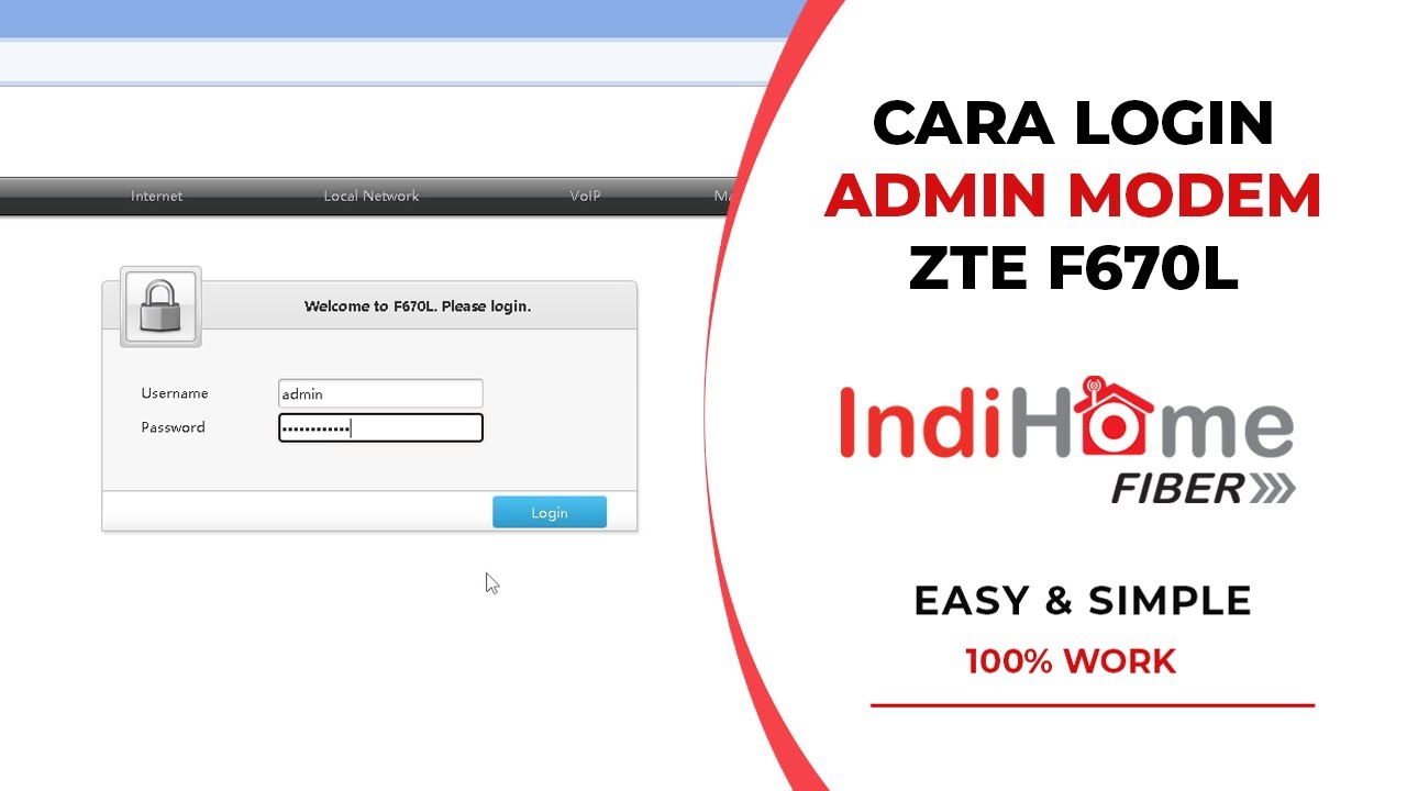 [ZTE F670L] Cara Login Super Admin Modem Indihome - YouTube
