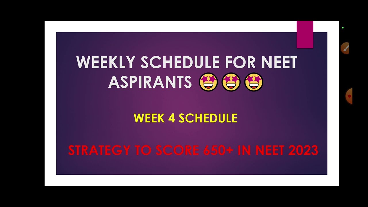 Week 4 Schedule Weekly Schedule To Score 650 In Neet 2023 week-4-schedule-weekly-schedule-to-score-650-in-neet-2023
