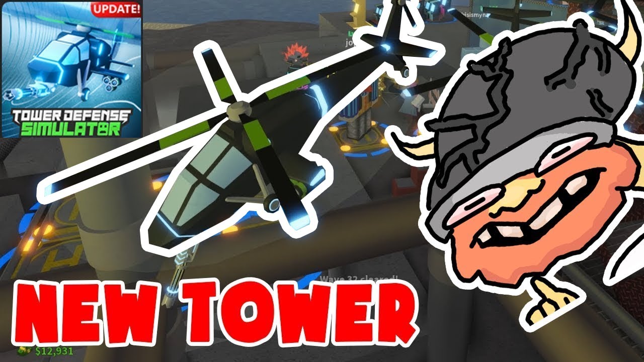 NEW HELICOPTER TOWER - NEW MAP (TOWER DEFENSE SIMULATOR) - YouTube