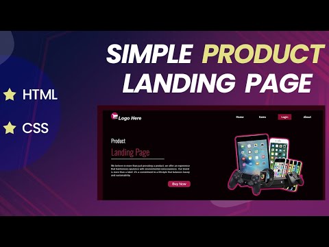 Simple Product landing Page Design/Html CSS - YouTube