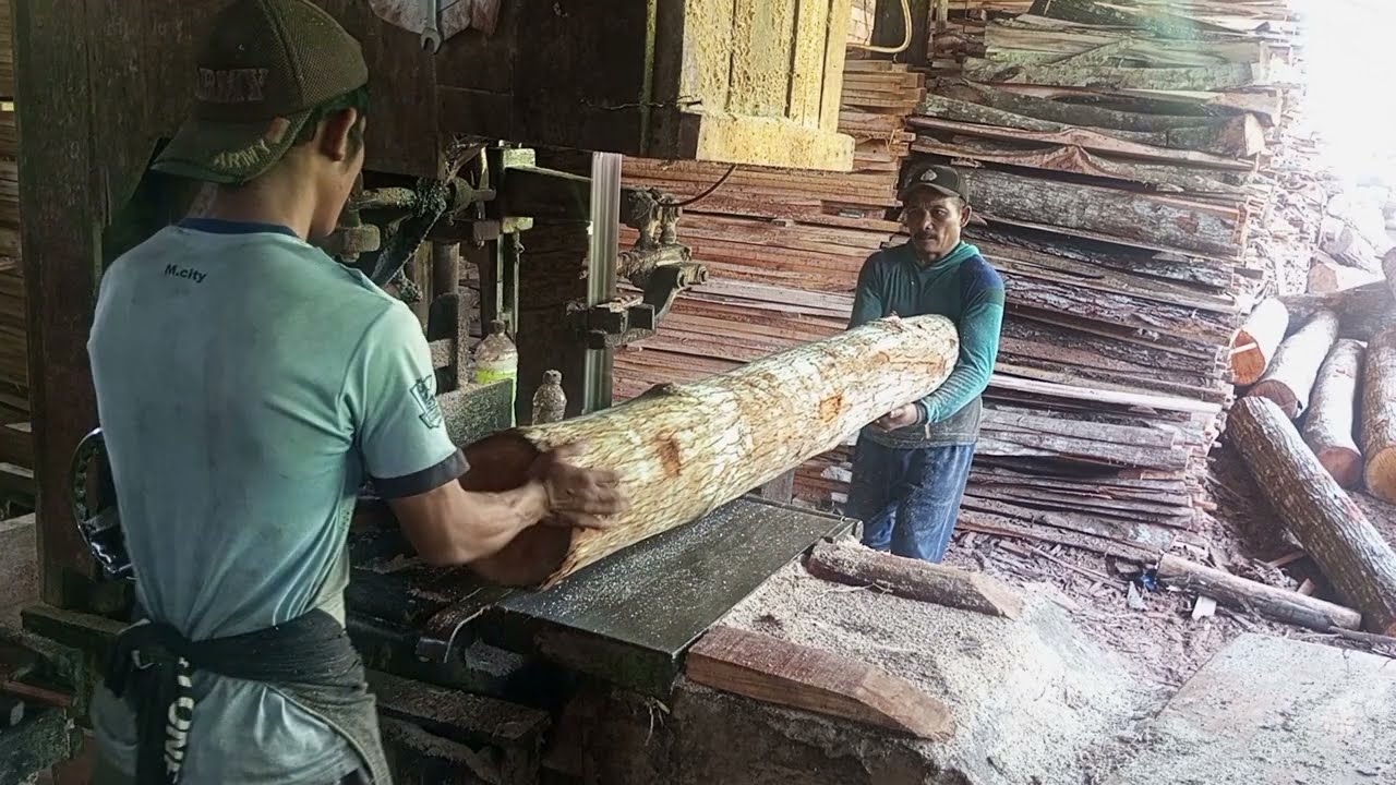 amazingg‼️ ️full sawing wood 2m long, easy and fast sawing process ...
