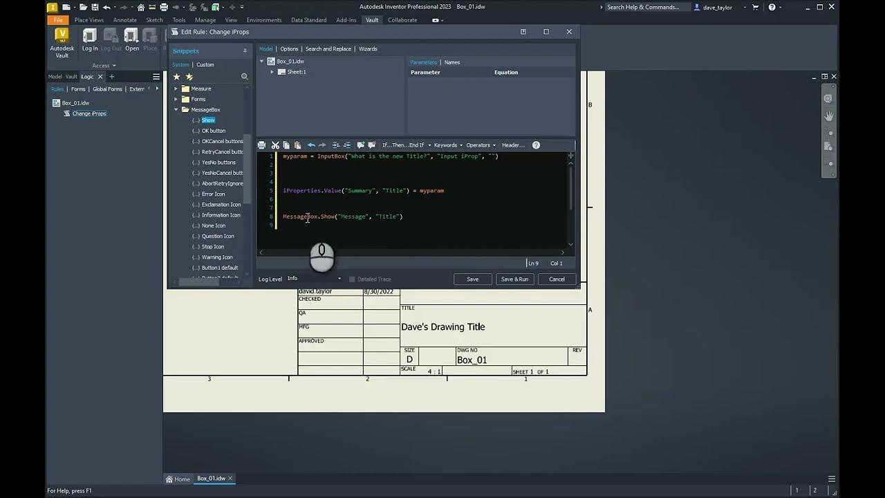 How To: Adding More Properties to Autodesk Inventor Drawings with iLogic - YouTube
