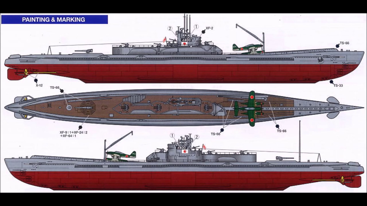 1/200 Sentoku class submarine I-400 paper model - YouTube