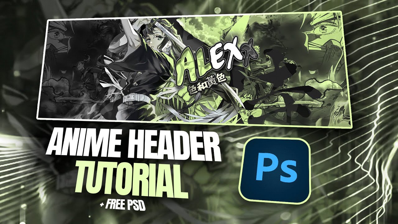 How To Make a Clean Anime Header/Banner in Photoshop! FREE PSD - YouTube