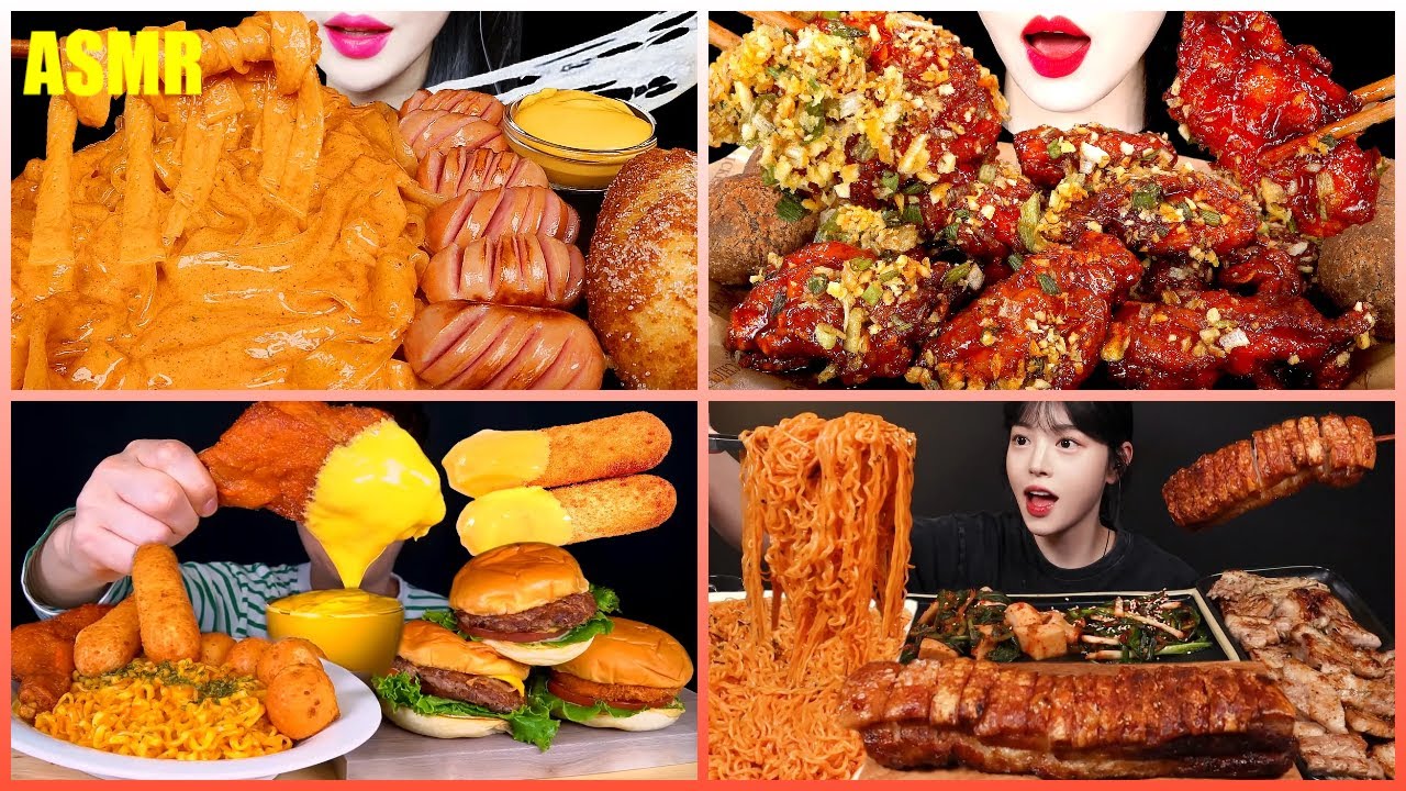 Asmr Mukbang eating. Sounds of food. Compilation videos. #29 - YouTube