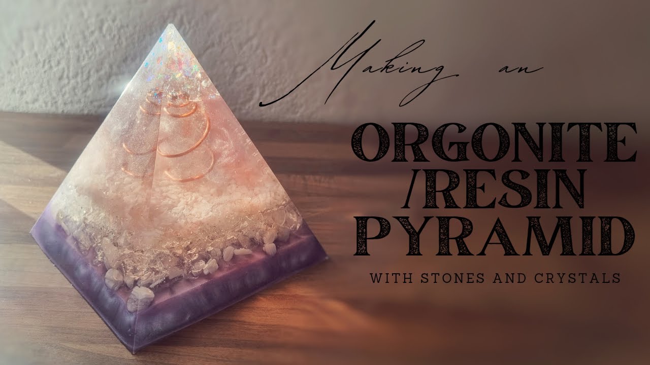 Making an orgonite / resin pyramid with stones and crystals for ...