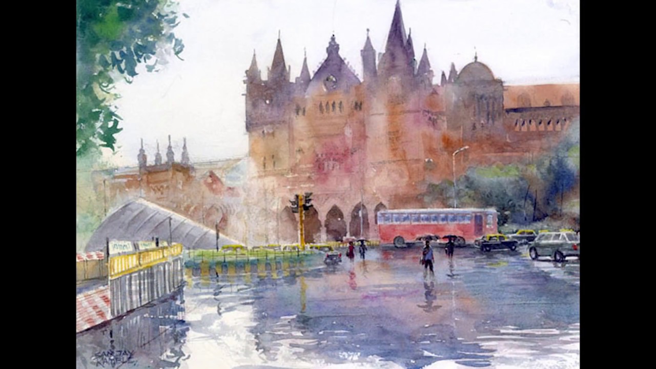 Mumbai Watercolour Paintings (I Love Mumbai) - YouTube