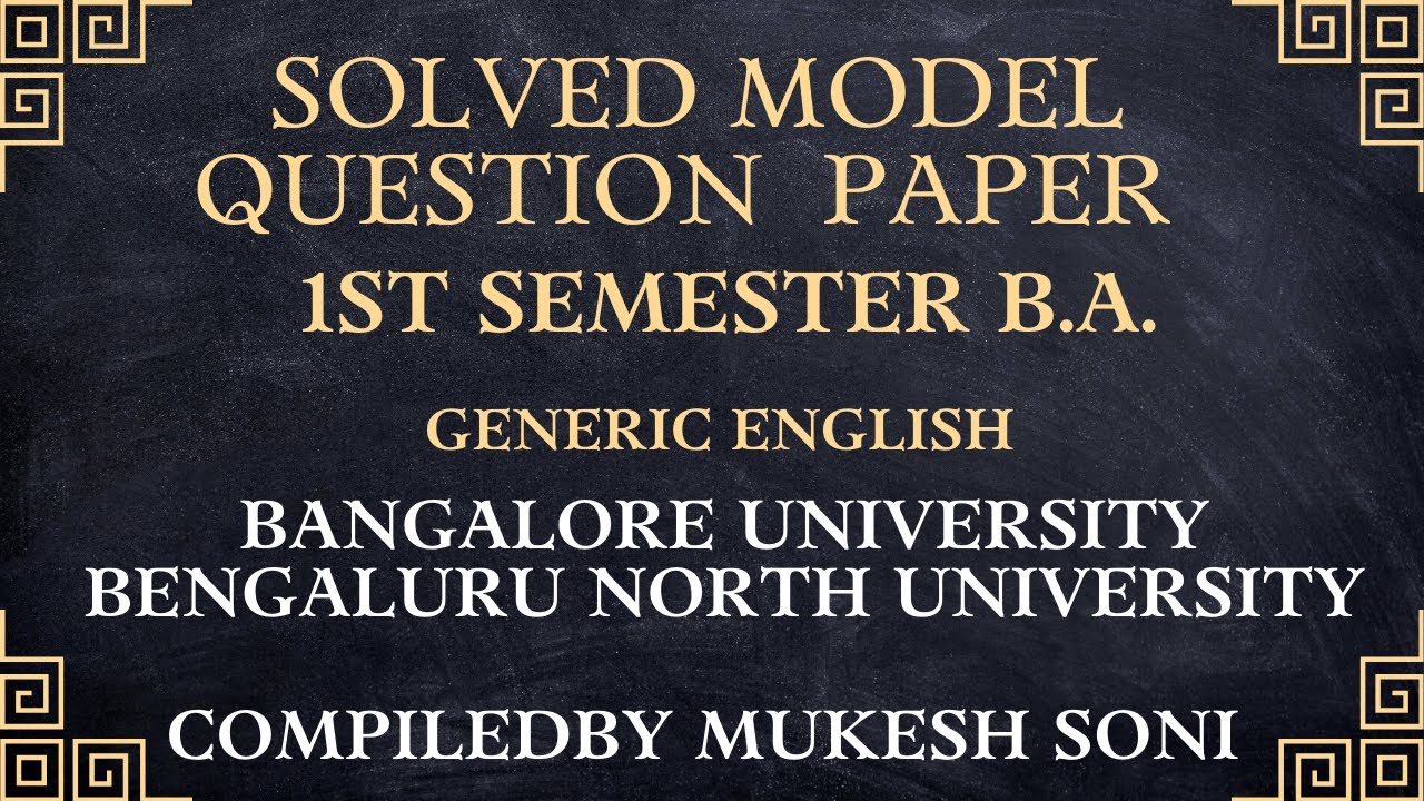 1st B.A.-English Model Question Paper- BU/BNU - YouTube