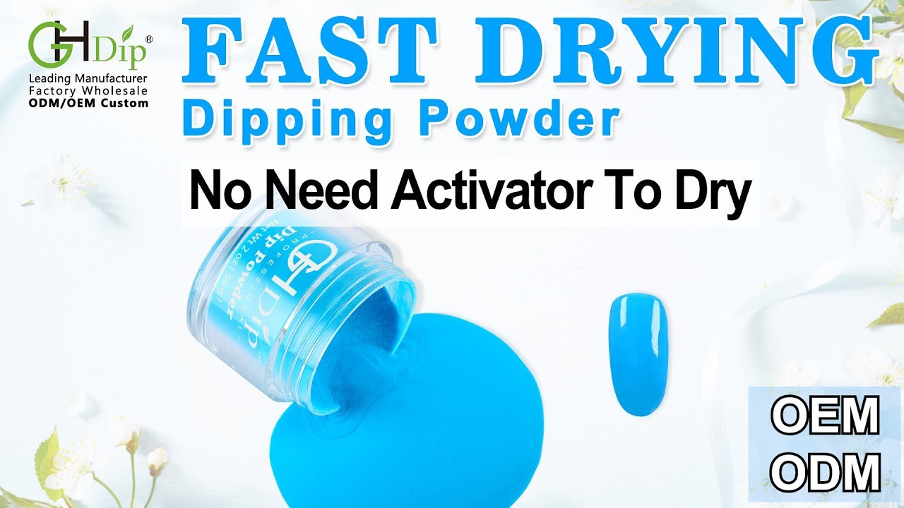 Blue Color Dip Nails art by Fast Drying Dip Powder System - YouTube