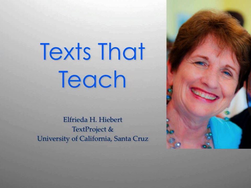 Reading Plus Webinar featuring Dr. Elfrieda "Freddy" Hiebert: Texts ...