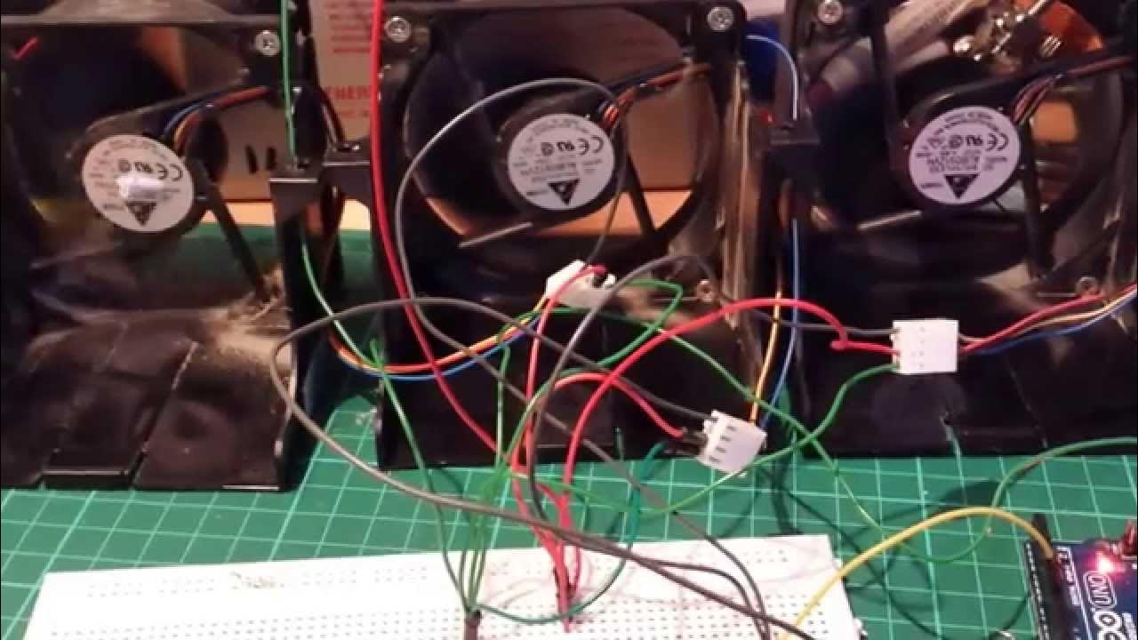 PWM fans controlled by an arduino uno - YouTube
