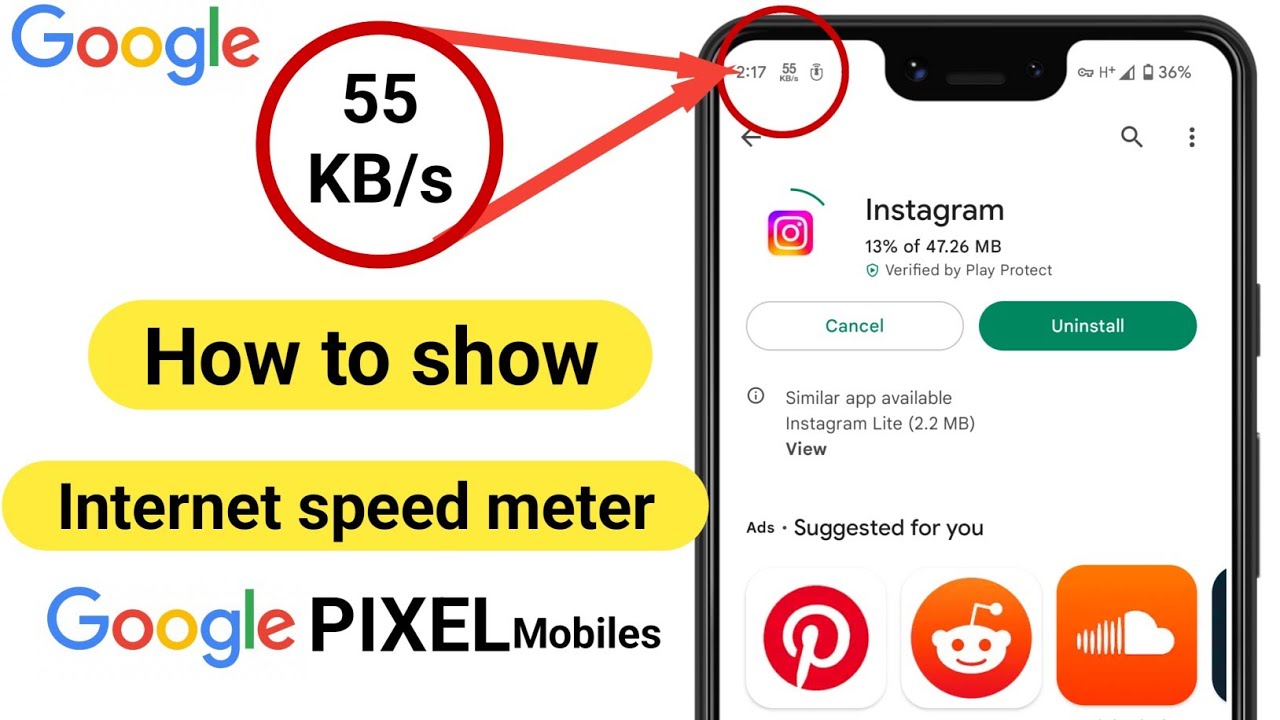 How to show internet speed meter in Google Pixel Mobile/Show internet ...