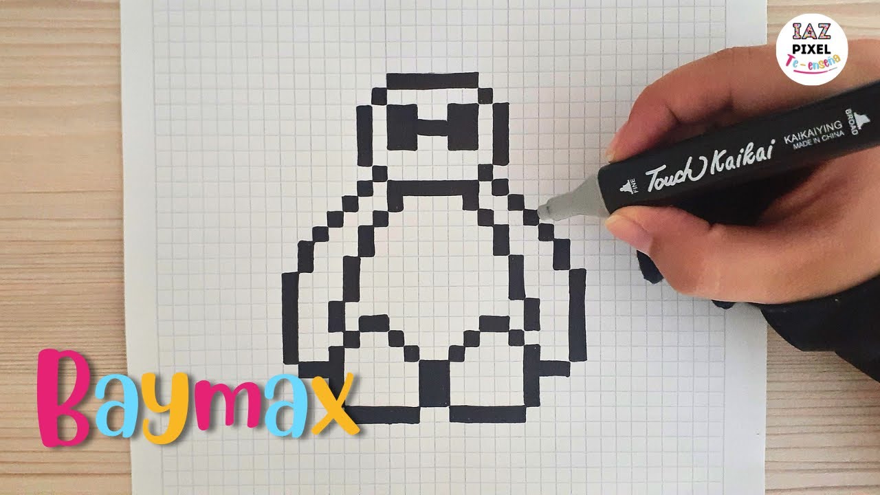 Como dibujar a BAYMAX en PIXEL ART – Tutorial paso a paso - YouTube