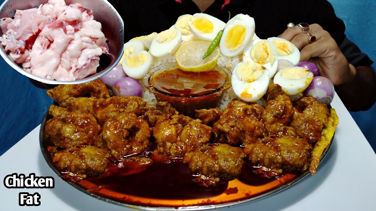 1 Kg Oily Chicken Fat Curry With Rice Gravy 15 Boiled Egg Eating ...