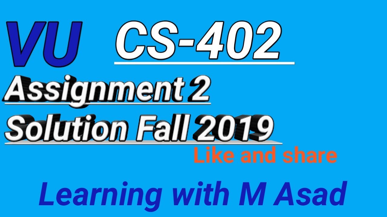 Cs402 Assignment 2 Solution Fall 2019 Youtube 7214